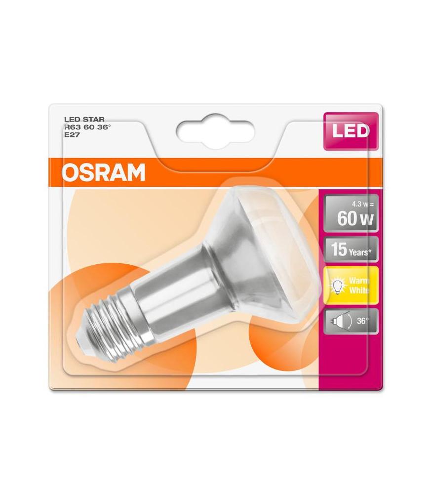 LED Lamp Star R63 4.3W 827 E27 Brighten Your Space lamp 60 220V 36°, Osram